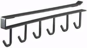 yamazaki 7118 under cabinet kitchen tool hook, black, approx. w 0.6 x d 10.2 x h 2.6 inches (1.5 x 26 x 6.5 cm), tower storage