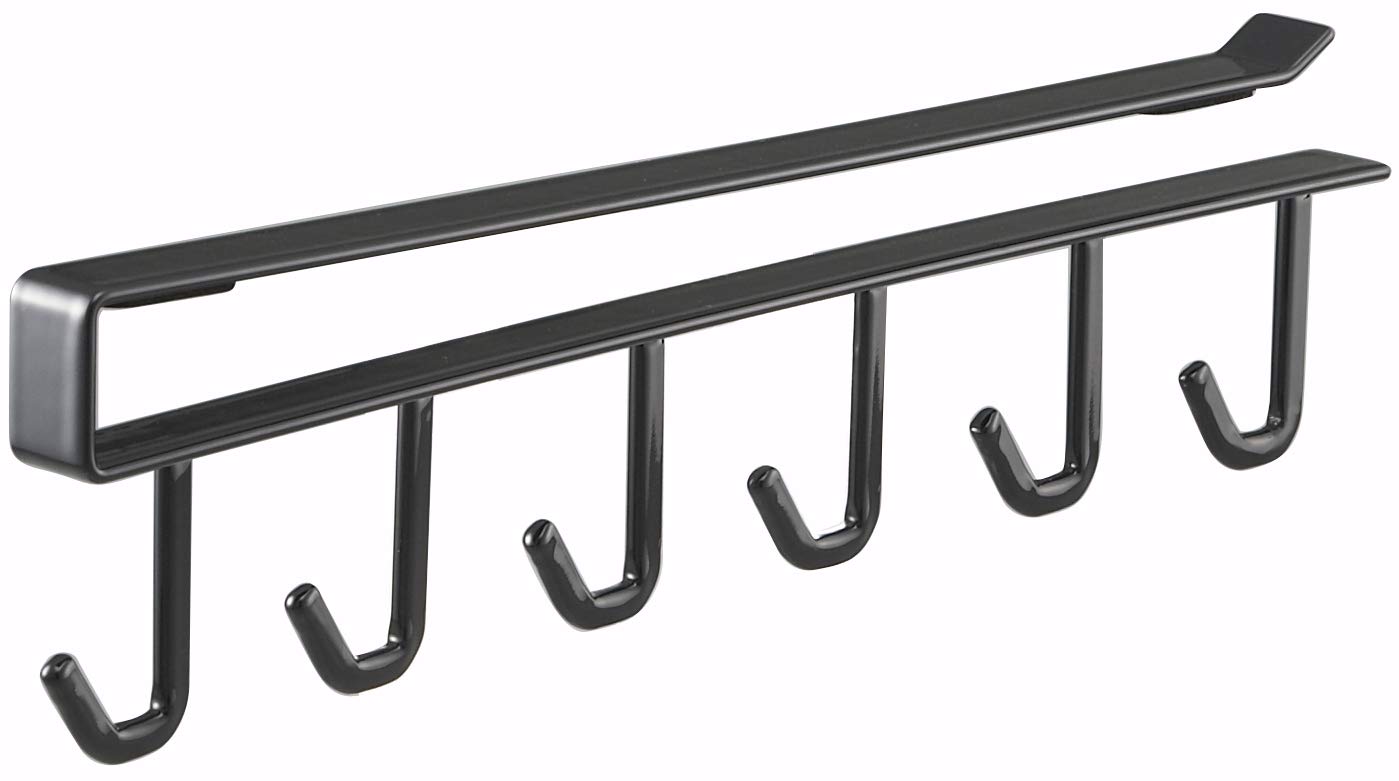 Yamazaki 7118 Under Cabinet Kitchen Tool Hook, Black, Approx. W 0.6 x D 10.2 x H 2.6 inches (1.5 x 26 x 6.5 cm), Tower Storage