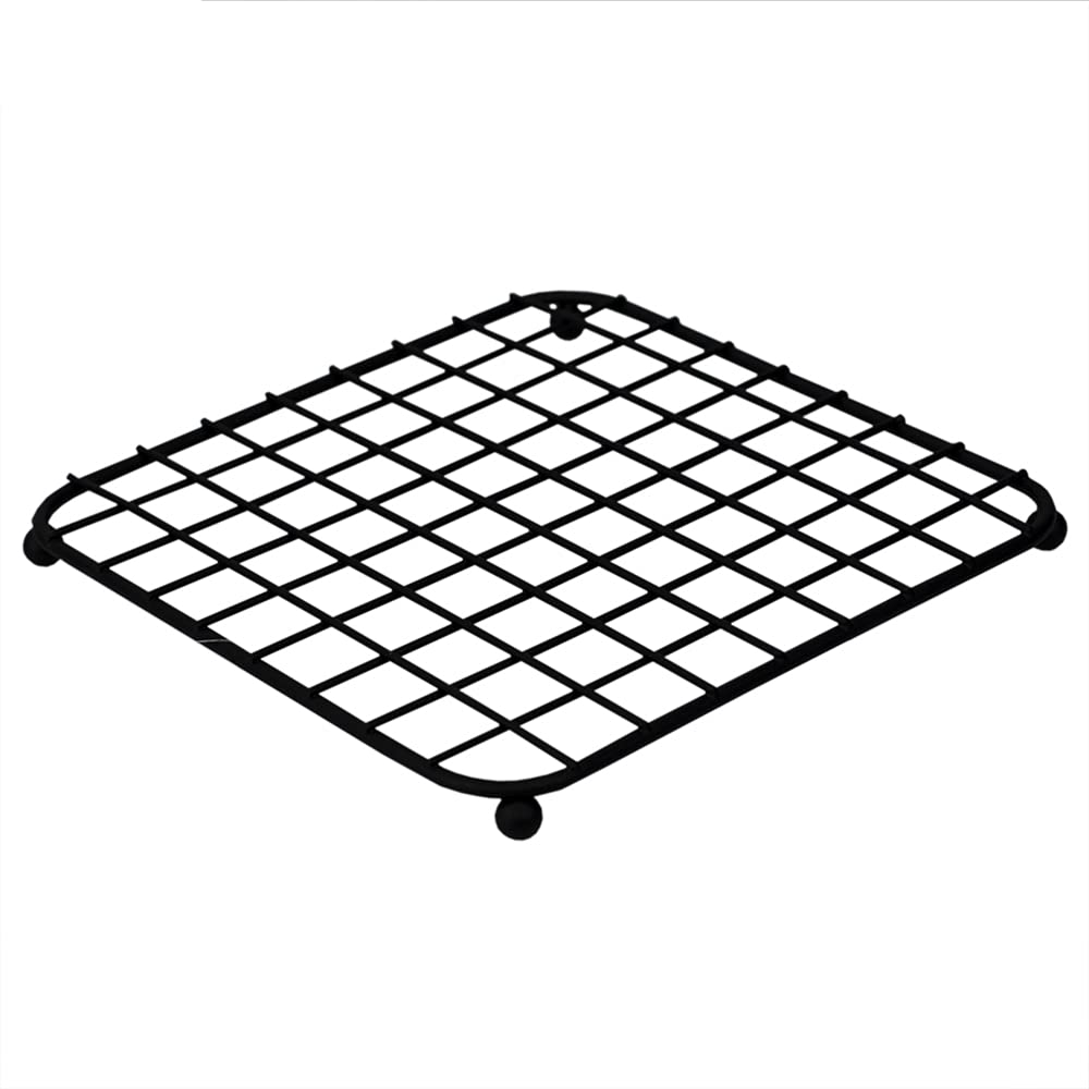 Home Basics Grid Collection Non-Skid Square, Black Kitchen-trivets