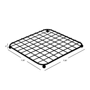 Home Basics Grid Collection Non-Skid Square, Black Kitchen-trivets