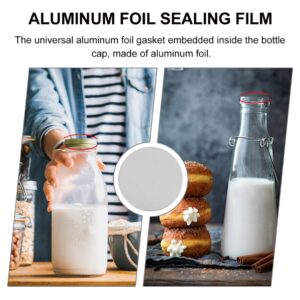 POPETPOP Seal Stickers Bottle Lid Aluminum Foil Cap Liner- 1000Pcs Aluminum Foil Sealing Gasket Seal Cap Liners Aluminum Foil Gasket Sealing Film for Glass Bottle