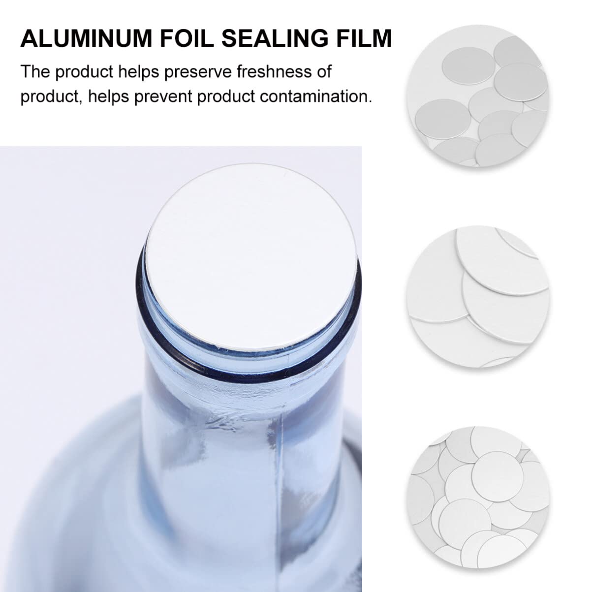 POPETPOP Seal Stickers Bottle Lid Aluminum Foil Cap Liner- 1000Pcs Aluminum Foil Sealing Gasket Seal Cap Liners Aluminum Foil Gasket Sealing Film for Glass Bottle