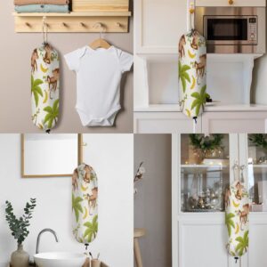 Animal Monkey Plastic Bag Holder, Tropical Banana Grocery Bag Storage Holder Hanging Garbage Shopping Bag Trash Bags Organizer for Kitchen Home