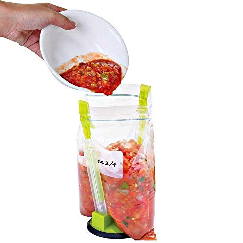 Baggy Rack - (2 Pack) Sandwich Bag Racks, Clip Food Storage Bags Onto Holder, Best Opener for Freezer & Storage Baggie - Ideal Plastic Kitchen Gadget, No Hassle Cooking Solutions For a Clean Pour