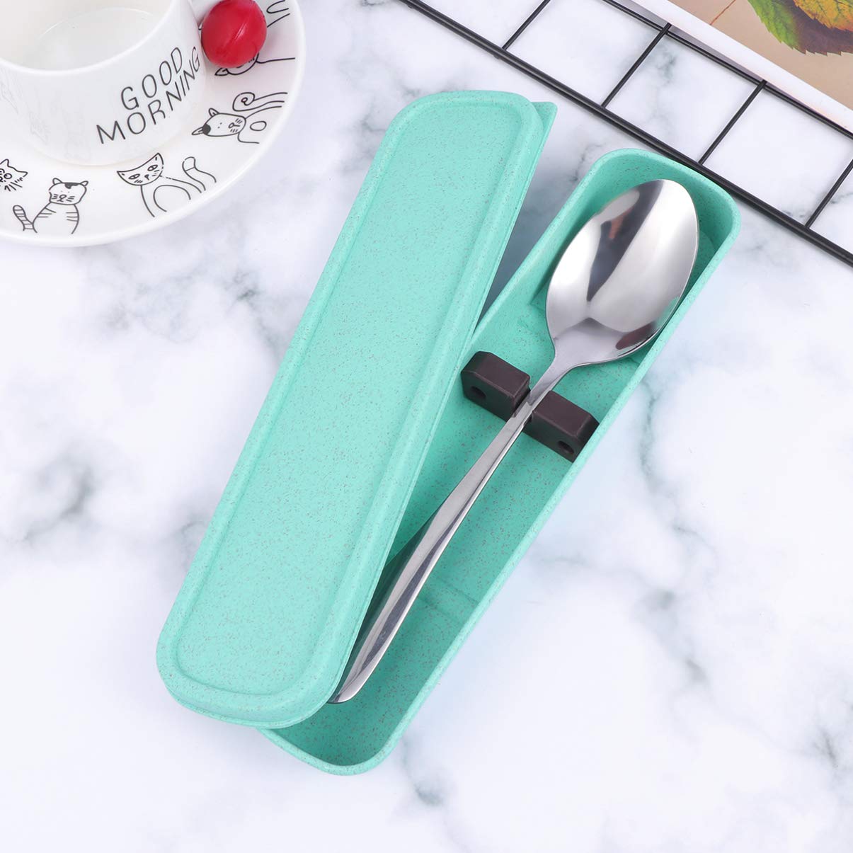 Box Travel Cutlery Chopsticks Black Silverware Picnic Spoon Case Black Flatware Utensil Forks Silverware Cutlery Carrying Case Lip Gloss Containers Camping Tray