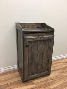 trash canister/hamper in oak (slate)