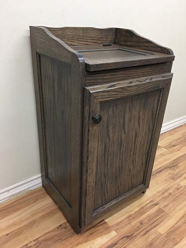 Trash Canister/Hamper in Oak (Slate)