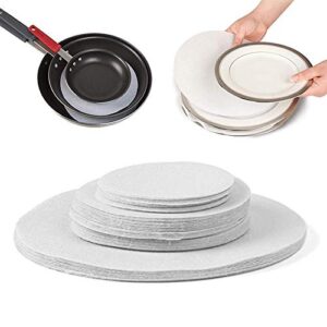 Yolispa Felt Plate Protectors China Storage Dividers Universal Storage Dividers Protectors for Protecting and Stacking Your Cookware 24 Pcs and 3 Different Size (6-9.8",12-5.9",6-4.5")