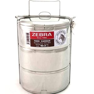 Zebra Stainless Steel (sus304) Food Carrier 3x16cm. Made in Thailand.