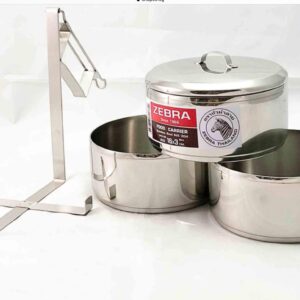 Zebra Stainless Steel (sus304) Food Carrier 3x16cm. Made in Thailand.