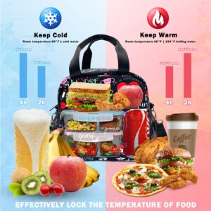 Nurse Lunch Bag Insulated Lunch Box Small Lunch Tote Bags with Water ​Bottle Holder, Adjustable & Removable Shoulder Strap Lunch Box for Women Men