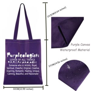 TSOTMO Purple Tote Pouch Purple Background Tote Bag Lover of All Things Purple Gift Purple Designed Tote Bag For Purple Lovers (Purple Canvas)