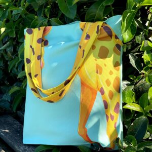 Giraffe Gifts for Women - Funny Giraffe Decor - Giraffe Lover Gift Bag for Women - Canvas Reusable Large Halloween Tote Bag for Grocery Shopping Beach - Book Tote Bag - Teacher Tote (Green - Giraffe)