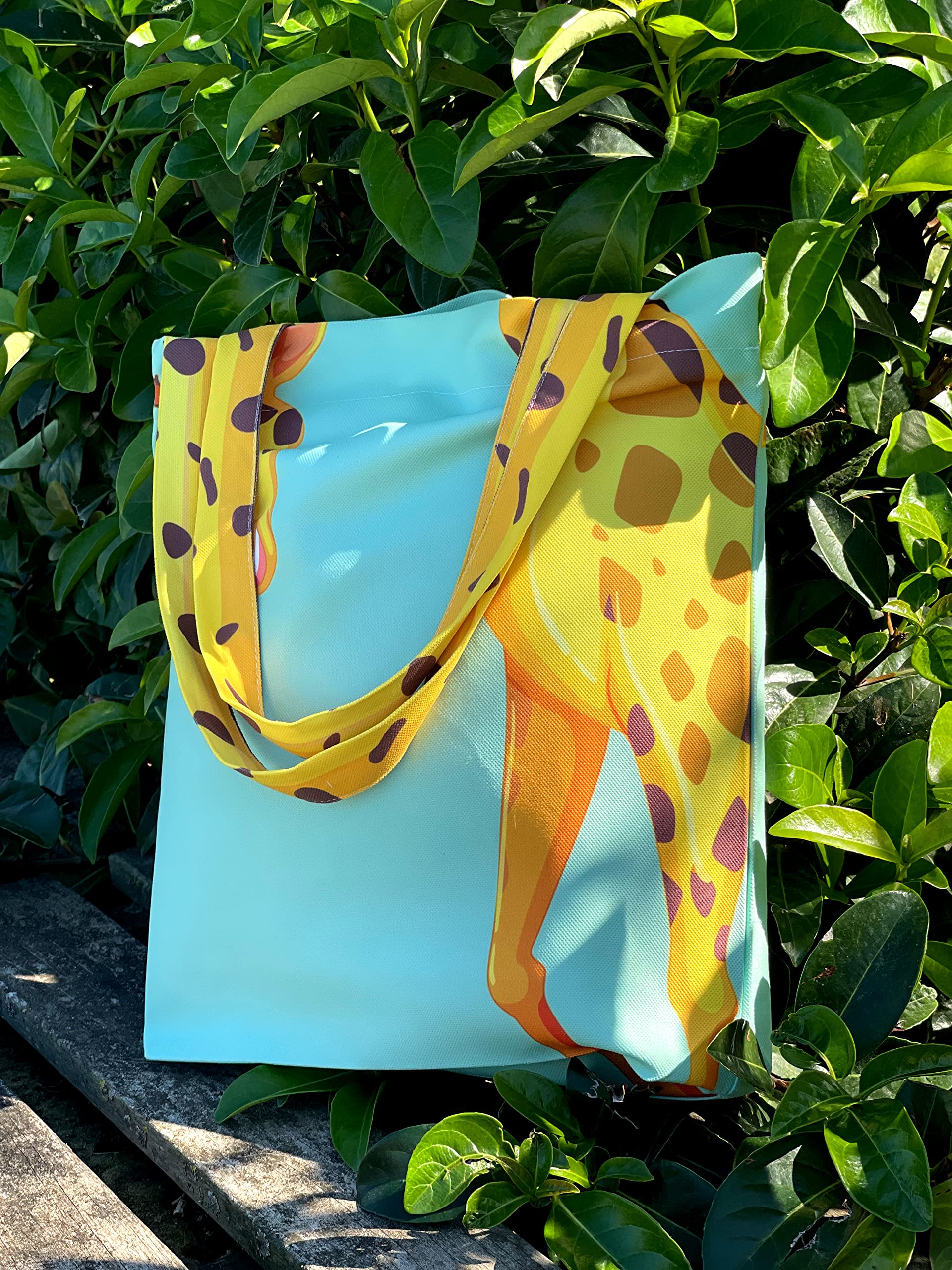 Giraffe Gifts for Women - Funny Giraffe Decor - Giraffe Lover Gift Bag for Women - Canvas Reusable Large Halloween Tote Bag for Grocery Shopping Beach - Book Tote Bag - Teacher Tote (Green - Giraffe)