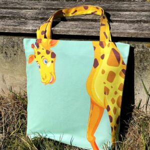 Giraffe Gifts for Women - Funny Giraffe Decor - Giraffe Lover Gift Bag for Women - Canvas Reusable Large Halloween Tote Bag for Grocery Shopping Beach - Book Tote Bag - Teacher Tote (Green - Giraffe)