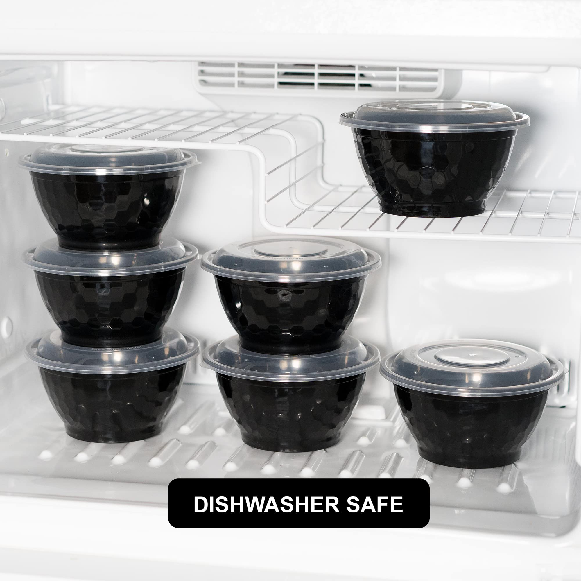 Freshware Meal Prep Bowl Containers [30 Pack] Plastic Bowls with Lids for Soup and Salad, Food Storage Bento Box, BPA Free, Stackable, Lunch Boxes, Microwave/Dishwasher/Freezer Safe (42 oz)