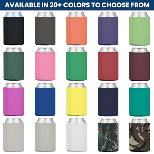 CSBD 12 Pack Blank Can Coolers, Foam Collapsible Insulated Can Sleeves for Beer, Soda, Water Bottles, Bulk Customizable Sublimation Blanks for DIY, HTV Vinyl Projects, Parties, Weddings - White