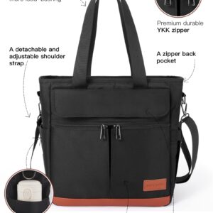 JOYHILL Lunch Bag for Man, Lunch box Bag for Woman, Leakproof Insulated Lunch Bag, Lunch Tote with Shoulder Strap, Adult Reusable Lunch Cooler Tote Bags for Work Picnic Camping Beach (C-BLACK)