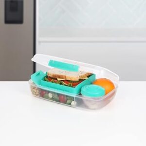 Sistema To Go Collection Large Bento Box Plastic Lunch and Food Storage Container, 7.4 Cup, Multi Compartment, Color Varies | BPA Free