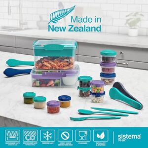 Sistema To Go Collection Large Bento Box Plastic Lunch and Food Storage Container, 7.4 Cup, Multi Compartment, Color Varies | BPA Free