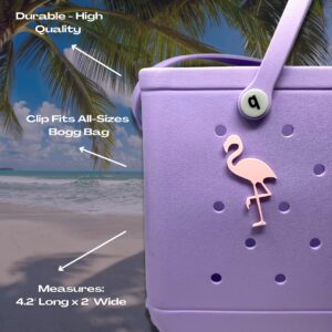 BOGLETS - Flamingo Charm Compatible with Bogg Bags, Simply Southern Totes, and Other Similar Beach Bags (Flamingo)…