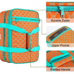 MIER Insulated Double Casserole Carrier Thermal Lunch Tote for Potluck Parties, Picnic, Beach, Fits 9 x 13 Inches Casserole Dish, Expandable by Mid Zipper, Orange