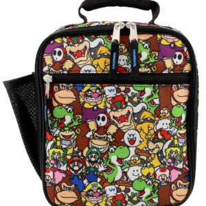 Super Mario Bros Boy's Girl's Meal Holder, Soft Insulated School Lunch Box (Multicolor, One Size)