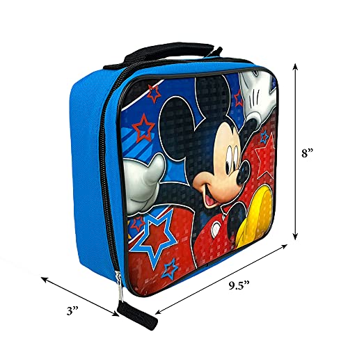 Disney Mickey Mouse Soccer Lunch Box - Soft Insulated Lunch Bag for Kids