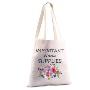 jxgzso important nana supplies tote bag nana birthday gift nana gift nana mother's day gift (nana supplies tote)