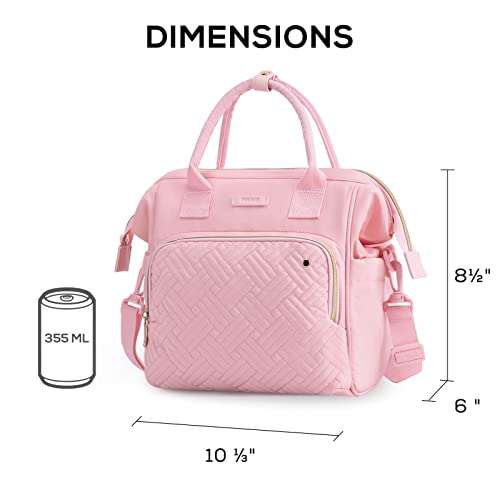 TOURIT Lunch Bag Women Large Insulated Lunch Bag Portable Cooler Lunch Box Lunch Tote Bag for Women Men Work,Picnic, Pink