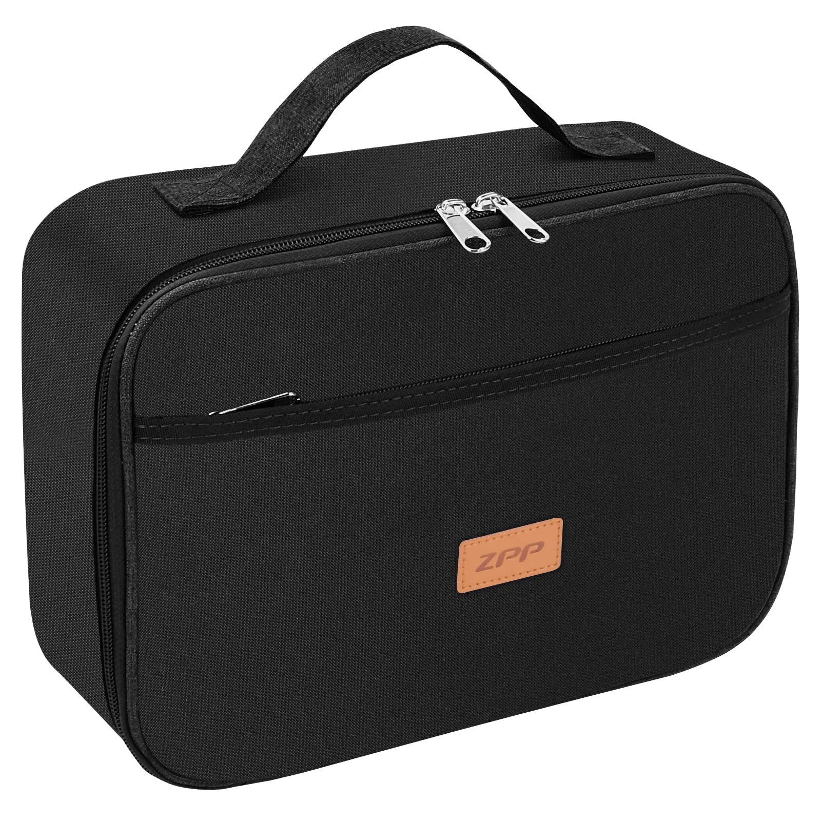 ZPP Unisex Lunch Box for Men and Women, Durable Soft Bag, Freezable, Reusable, Waterproof, 11.4"L x 7.8"W x 4"H, Black