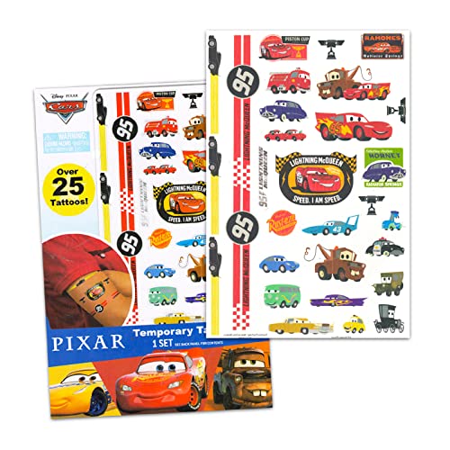 Cars Lightning McQueen Tote Bag Set - Bundle with Lightning McQueen Tote Bag, Stickers, Temporary Tattoos, More | Cars Tote Bag for Kids