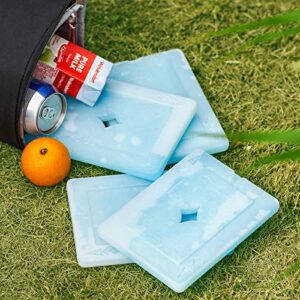 HOTFUN Ice Packs for Lunch Box Slim Reusable Freezer Dry Ice Pack for Coolers Keep Cold and Fresh for Outdoor Camping Picnic and Parties (Set of 6), blue