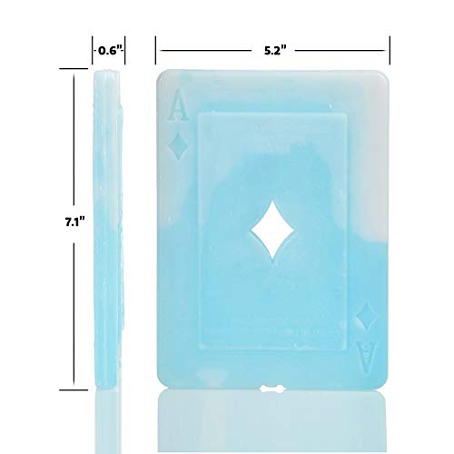 HOTFUN Ice Packs for Lunch Box Slim Reusable Freezer Dry Ice Pack for Coolers Keep Cold and Fresh for Outdoor Camping Picnic and Parties (Set of 6), blue