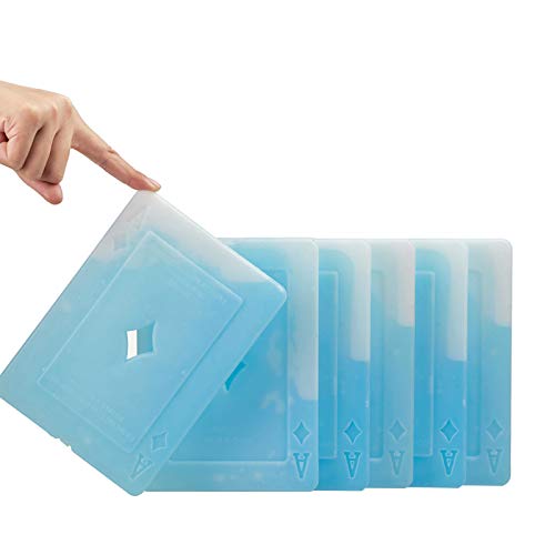 HOTFUN Ice Packs for Lunch Box Slim Reusable Freezer Dry Ice Pack for Coolers Keep Cold and Fresh for Outdoor Camping Picnic and Parties (Set of 6), blue