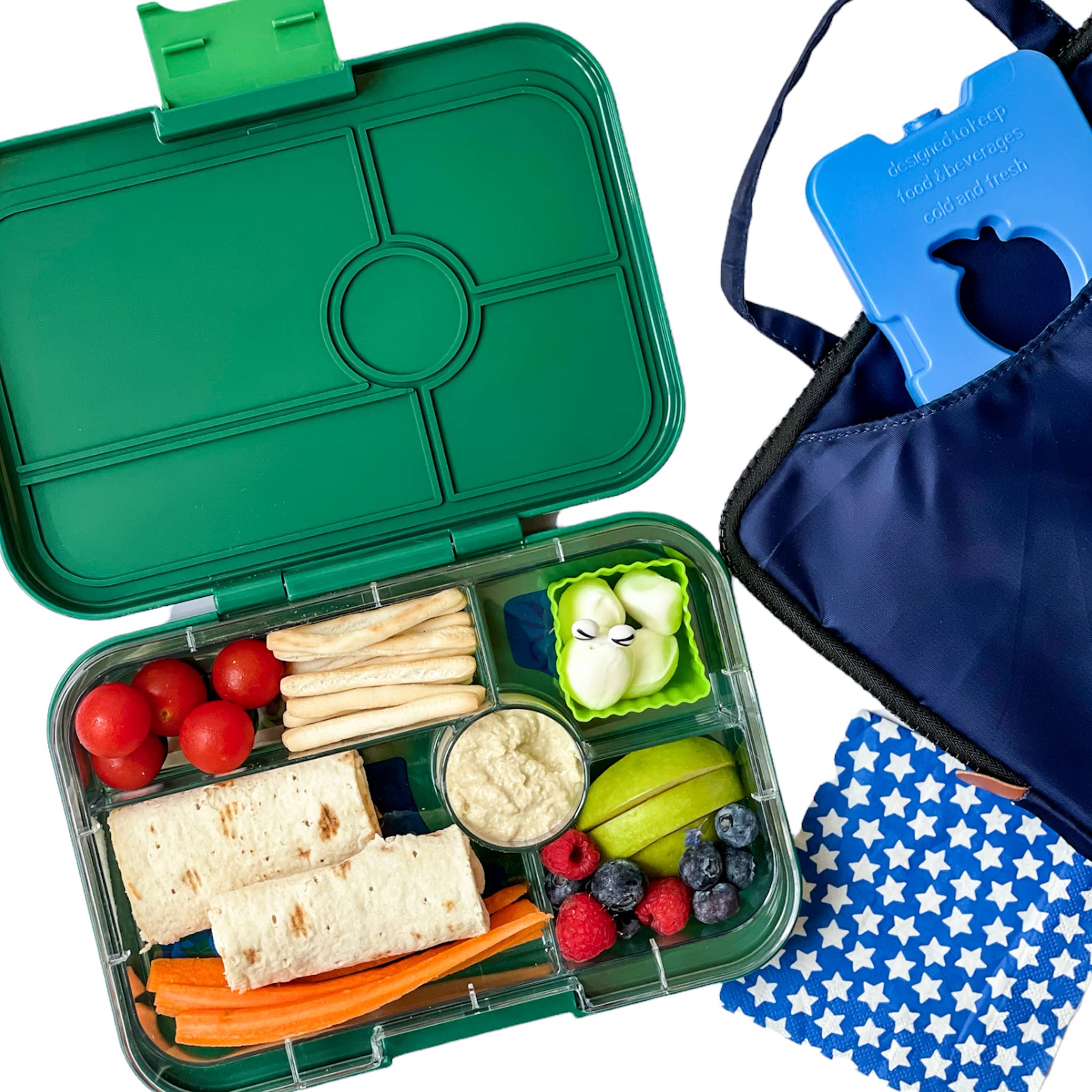 Yumbox Tapas 4.2 Cups Bento Lunch Box: Leakproof 4-Compartment Design - Perfect for Healthy and Portion Perfect Meals for Adults & Bigger Kids (Greenwich Green)