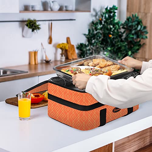 Maelstrom Insulated Casserole Carrier For Hot or Cold Food,Expandable Lasagna Lugger Tote,Collapsible Leakproof Large Food Buds,Portable Tote For Party,Picnic,Camping,Vibrant Orange