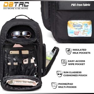 DBTAC Military Style Diaper Bag (Black) + Tactical Lunch Bag (Black), Durable Material with Large capacity, Multi-functional Design