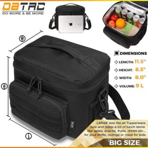 DBTAC Military Style Diaper Bag (Black) + Tactical Lunch Bag (Black), Durable Material with Large capacity, Multi-functional Design