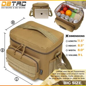 DBTAC Military Style Diaper Bag (Tan) + Tactical Lunch Bag (Tan), Durable Material with Large capacity, Multi-functional Design