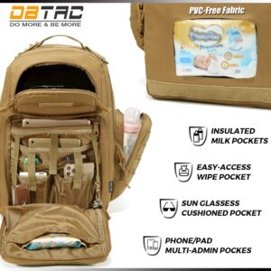 DBTAC Military Style Diaper Bag (Tan) + Tactical Lunch Bag (Tan), Durable Material with Large capacity, Multi-functional Design