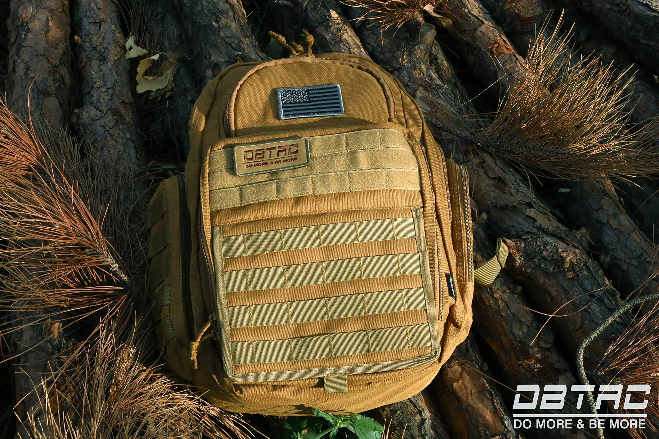 DBTAC Military Style Diaper Bag (Tan) + Tactical Lunch Bag (Tan), Durable Material with Large capacity, Multi-functional Design