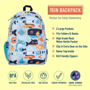 Wildkin 15 Inch Kids Backpack Bundle with Lunch Bag (Big Fish)