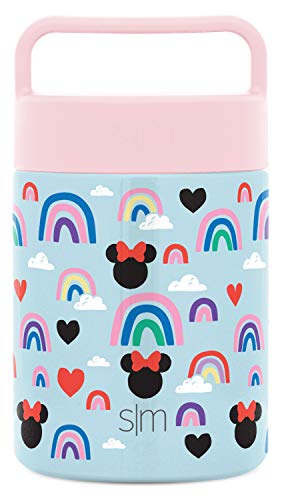 Simple Modern Food Jar Thermos for Hot Food | Reusable Stainless Steel Vacuum Insulated Leak Proof Lunch Storage for Smoothie Bowl, Soup, Oatmeal | Provision Collection | 12oz | Minnie Mouse Rainbows