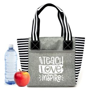 brooke & jess designs teacher tote bag for work - teacher gifts for women, teacher bag best teacher appreciation day gift, birthday