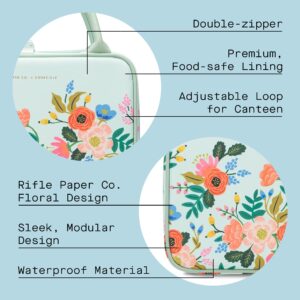 Corkcicle & Rifle Paper Co. Baldwin Boxer Cooler Lunch Box, Water Resistant Insulated Bag, Perfect for Traveling with Wine, Beer, Ice Packs, and Lunches, Mint Lively Floral, Back to School