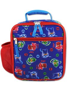 disney pj masks boy's girl's soft insulated school lunch box (one size, blue/red)