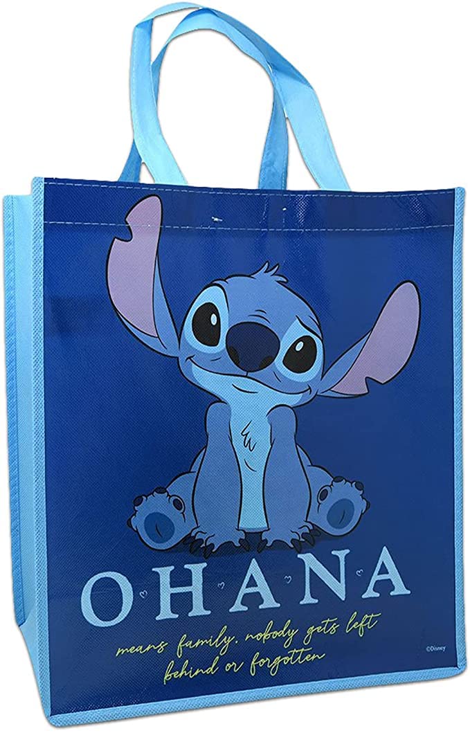 Disney Stitch Tote Bag Bundle Lilo and Stitch Accessories - 3 Pc Stitch Grocery Bag Set Tsum Tsum Tattoos (Stitch Reusable Bags)