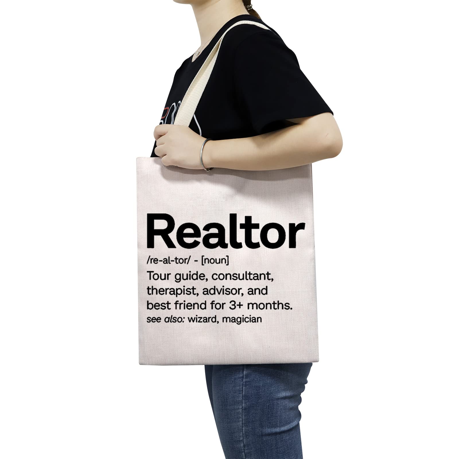 TSOTMO Realtor Tote Bag Real Estate Gift Seller Marketing Guide Gift Realtor Survival Kit Bag Realtor Tour Guide Tote Bag Thank You Gift For Realtor (Realtor guide Canvas)