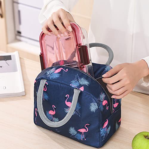 INVODA 4PCS Lunch Bag 4PCS Reusable Portable Lunch Bag Insulated Picnic Bag Cooler and Thermal Lunch Organizer for Work Picnic (4 Patterns)